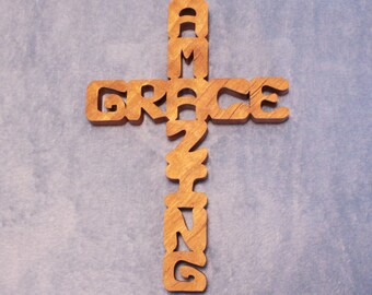 Wooden Amazing Grace Cross - Etsy