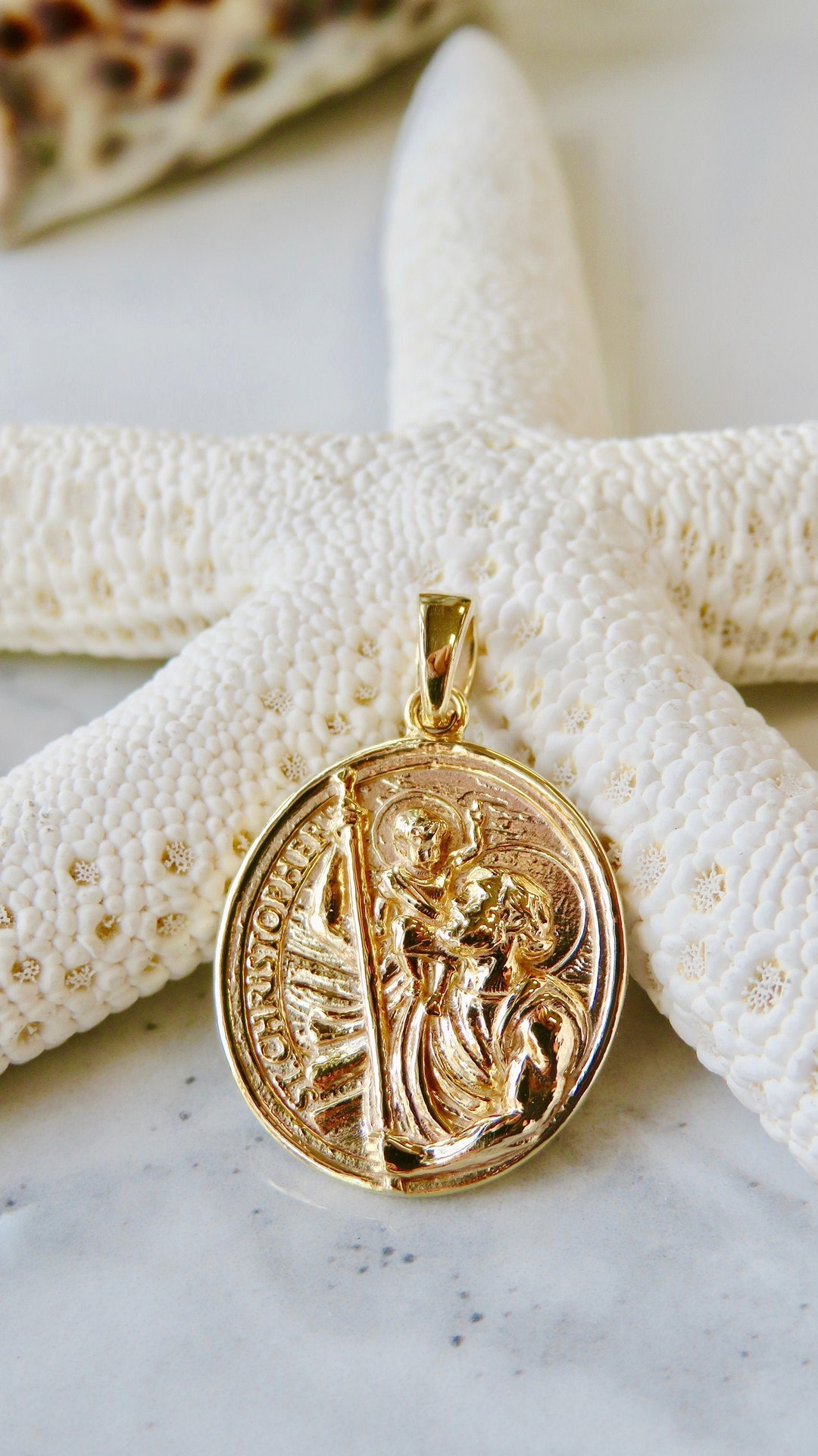14k gold st christopher pendant store