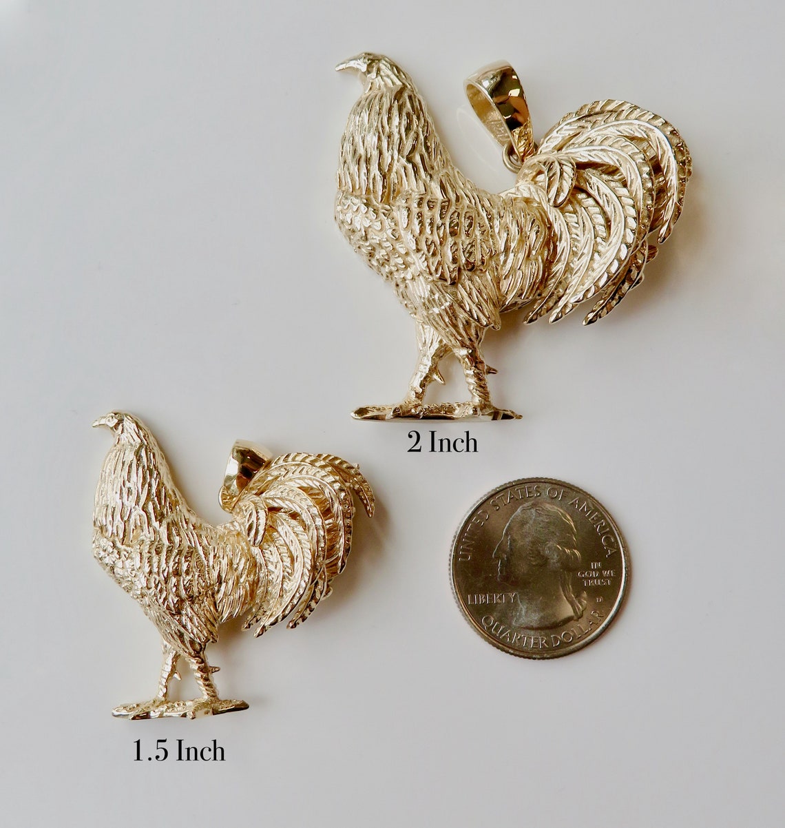 14 Karat Gold Rooster Pendant Chicken Pendant Fine Jewelry - Etsy