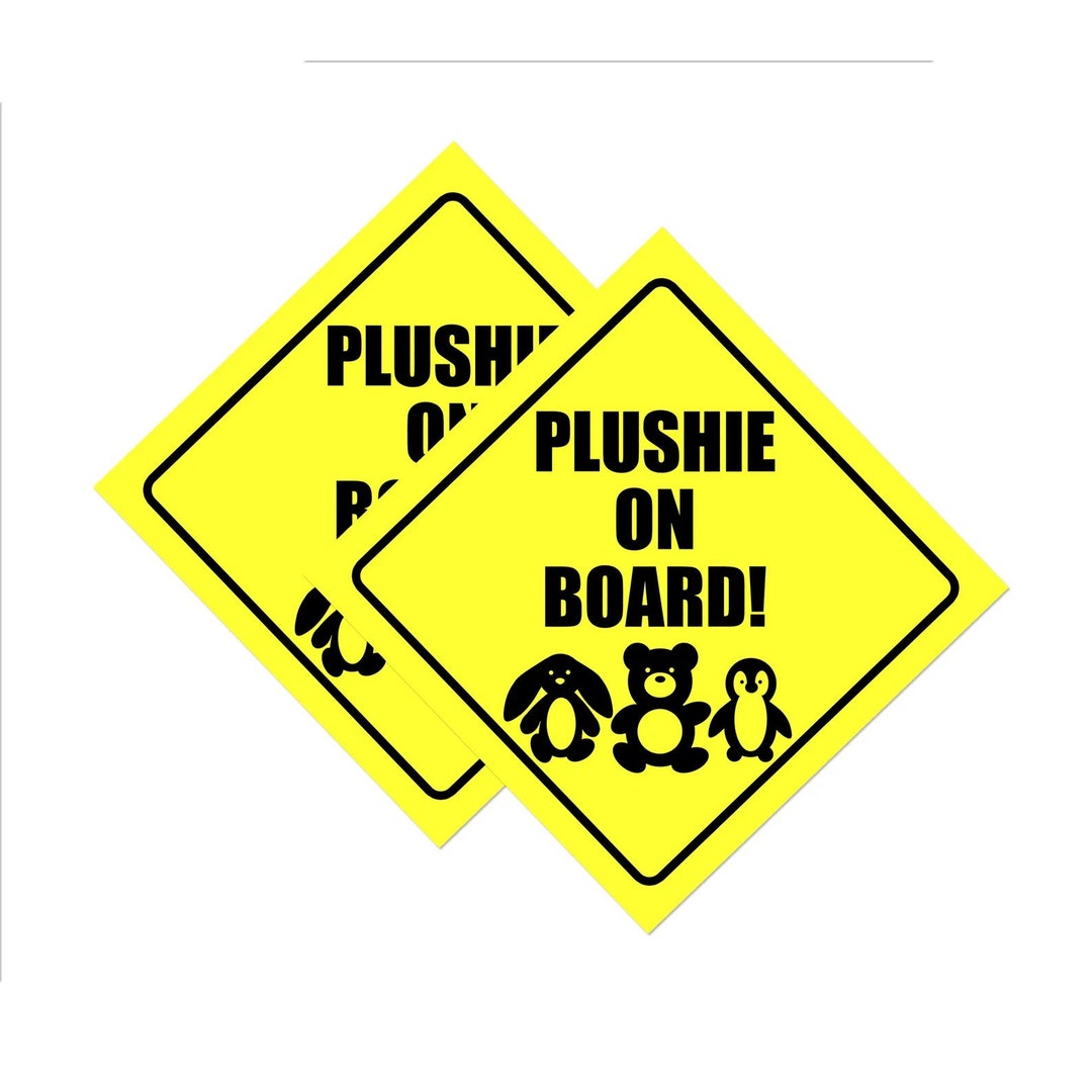 Set of 2 Plushie on Board Stickers - Etsy