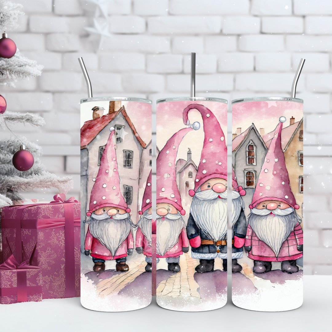 Pink Christmas Gnomes, Pink Christmas Village, Cute Gnomes, 20 Oz ...