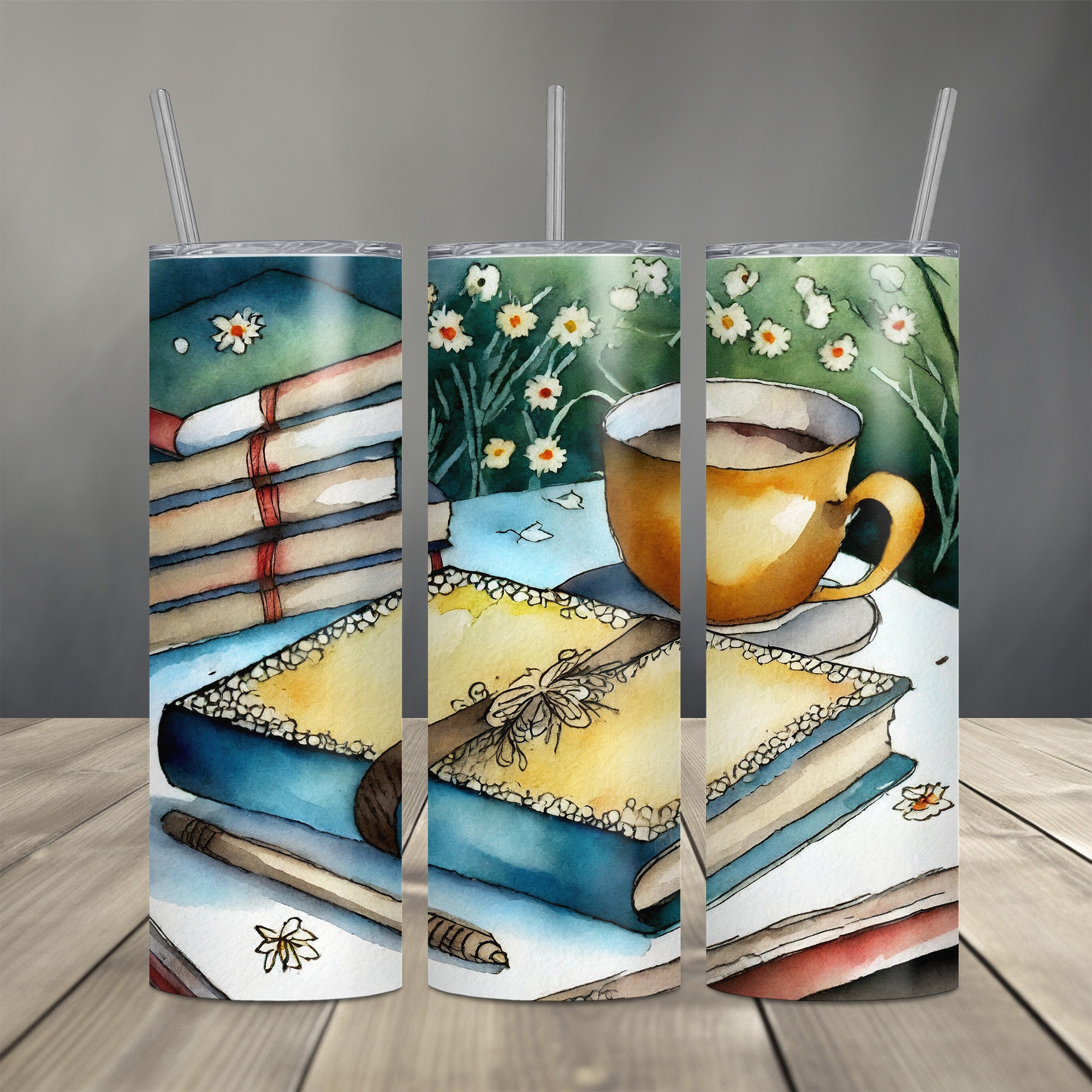 Junk Journal Book Sublimation Design 20 Oz Straight Skinny Tumbler Wrap ...