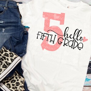 Back to School 5th Grade Svg Hello Fifth Grade School Svg | Etsy