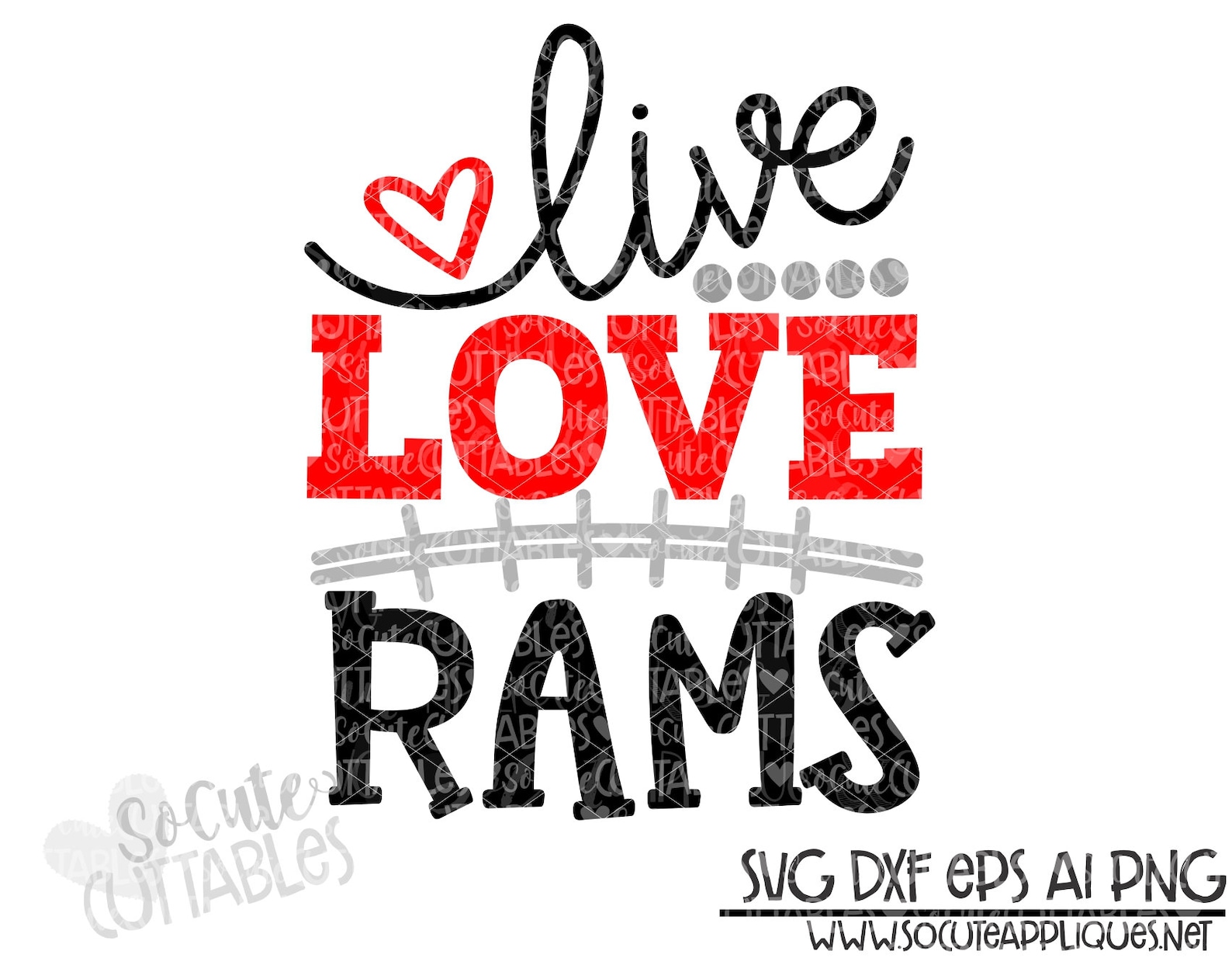 Rams SVG Live love Rams svg team spirit svg football mom | Etsy