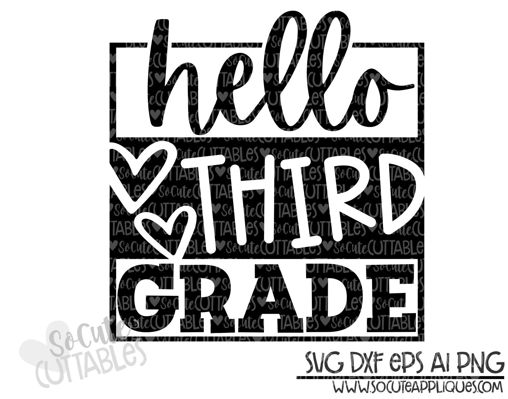 Back to School Hello 3rd Grade Svg Hello Third Grade School | Etsy