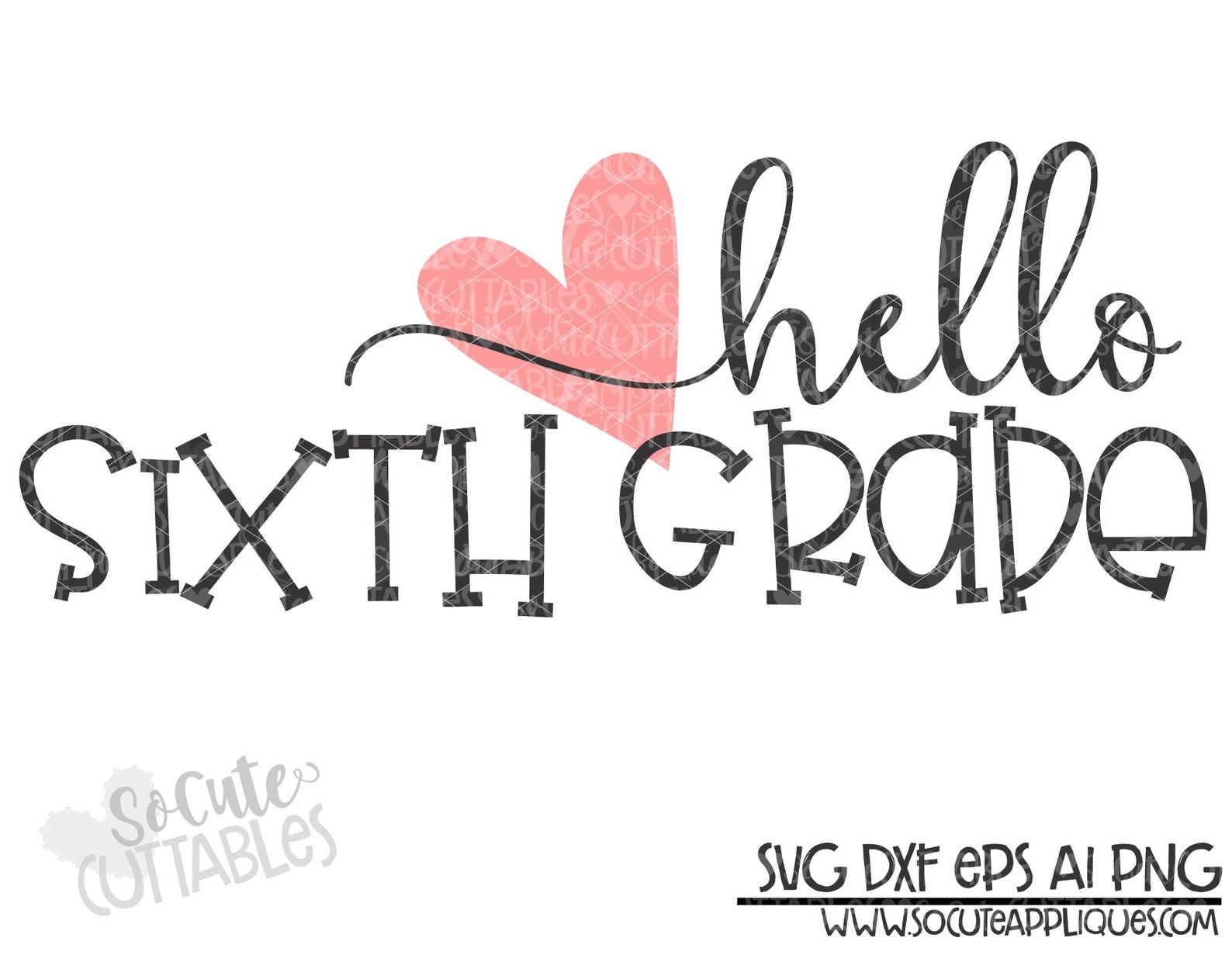 Back to School Hello Sixth Grade 6th Grade Svg School Svg | Etsy