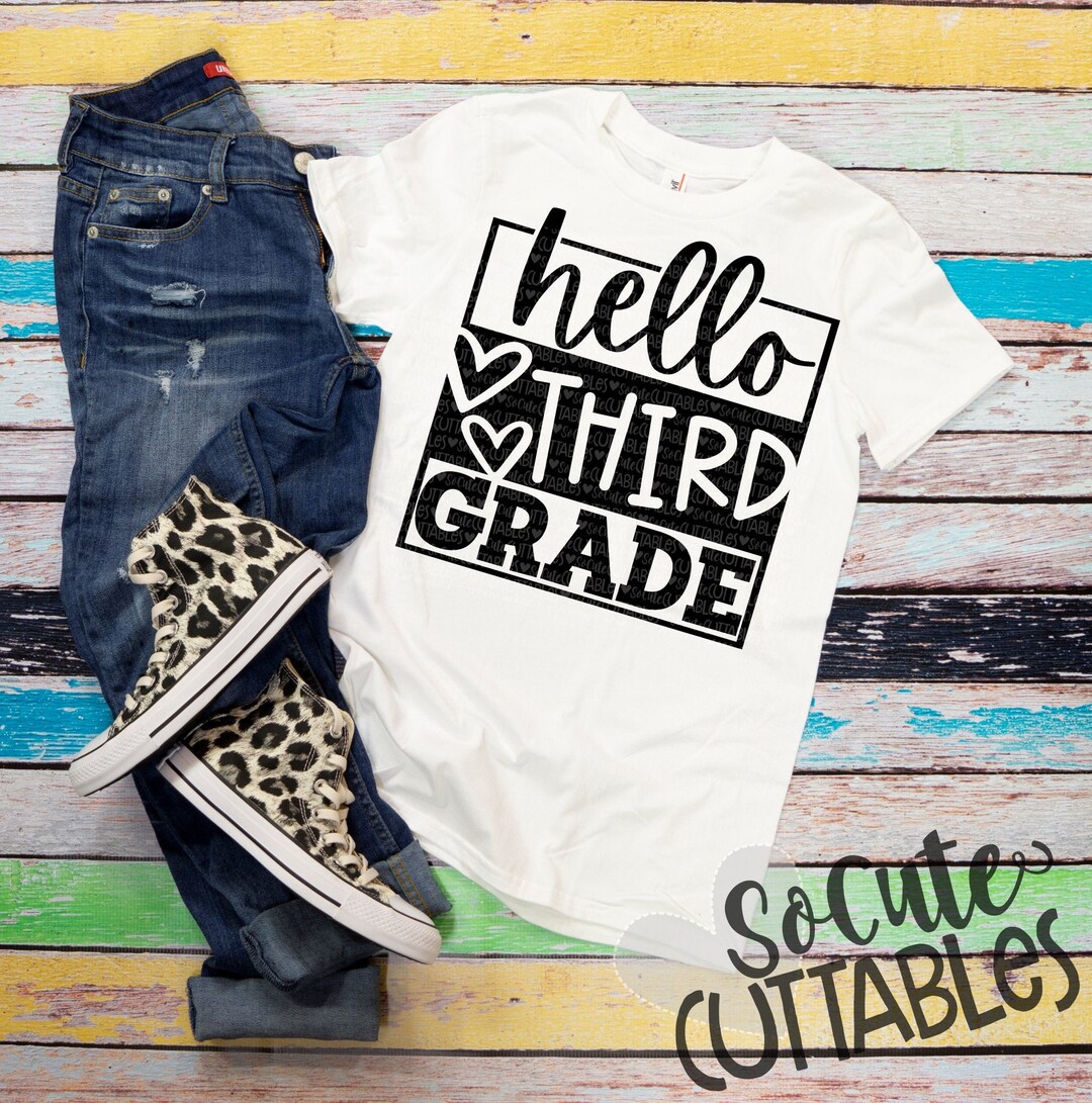 Back to School Hello 3rd Grade Svg Hello Third Grade School - Etsy