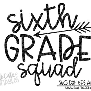 Back to School 6th Grade Svg Sixth Grade Squad School Svg - Etsy