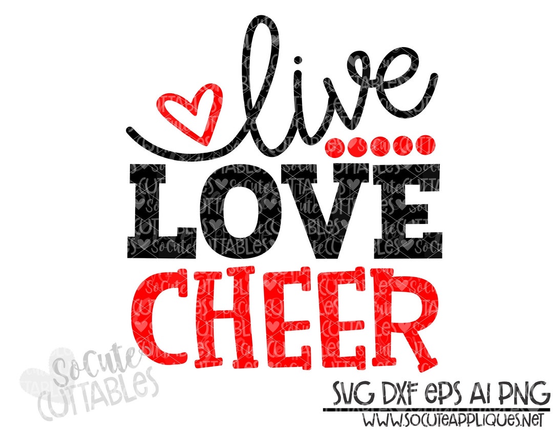 Cheer SVG, Live Love Cheer Svg, Team Spirit Svg, Football Mom Svg ...