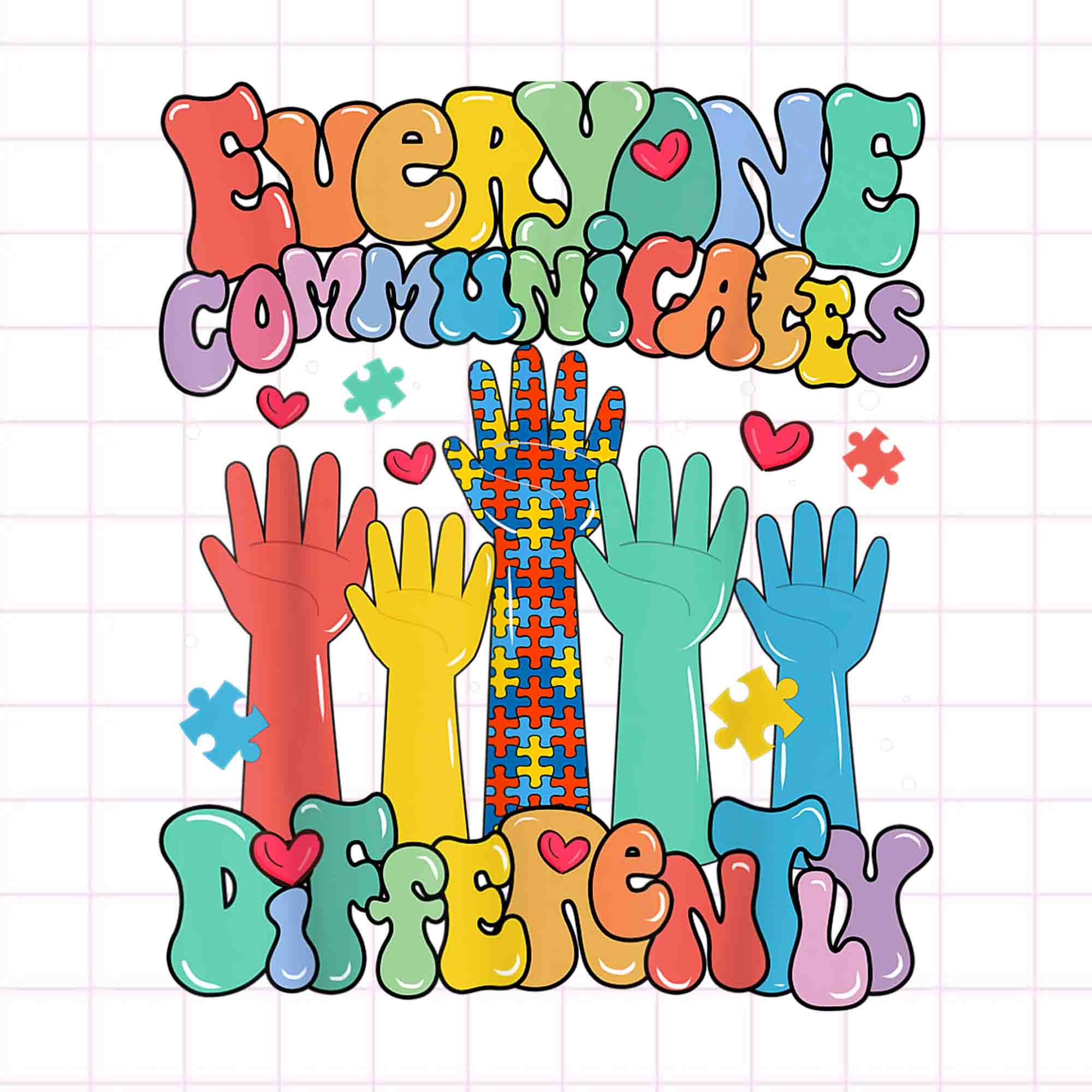 Everyone Communicates Differently Png Autism Awareness Png - Etsy