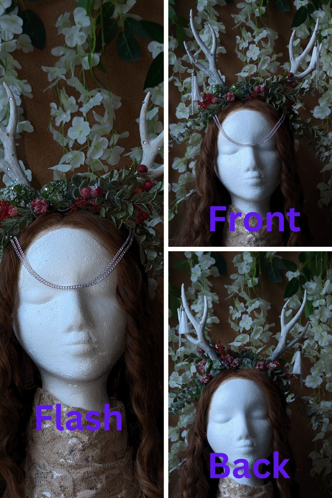 Winter Berries Faun Fantasy Style Antlers - Etsy