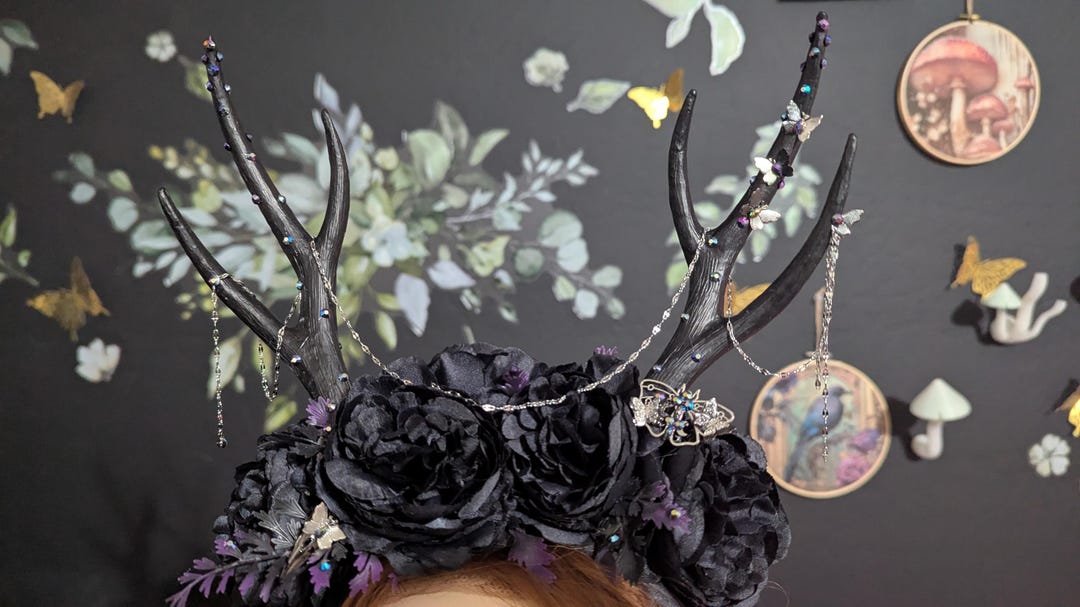 Gothic Floral Faun Fantasy Style Antler - Etsy