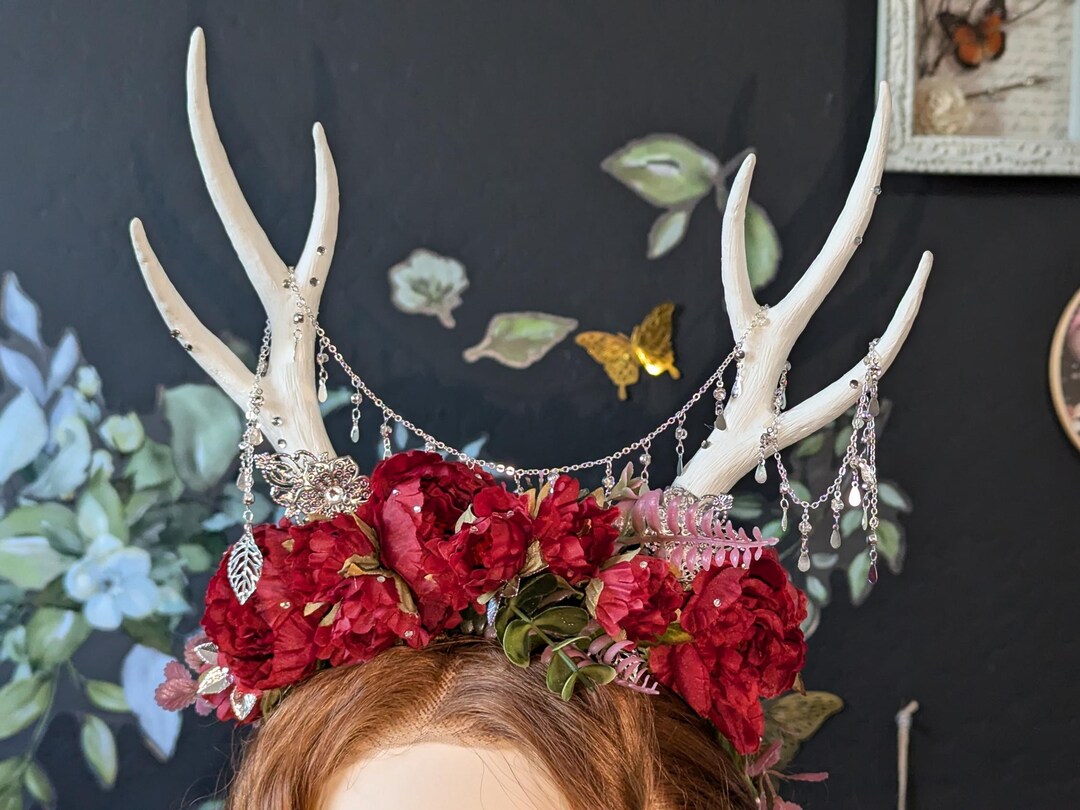 Elegant Red Faun Fantasy Style Antlers - Etsy