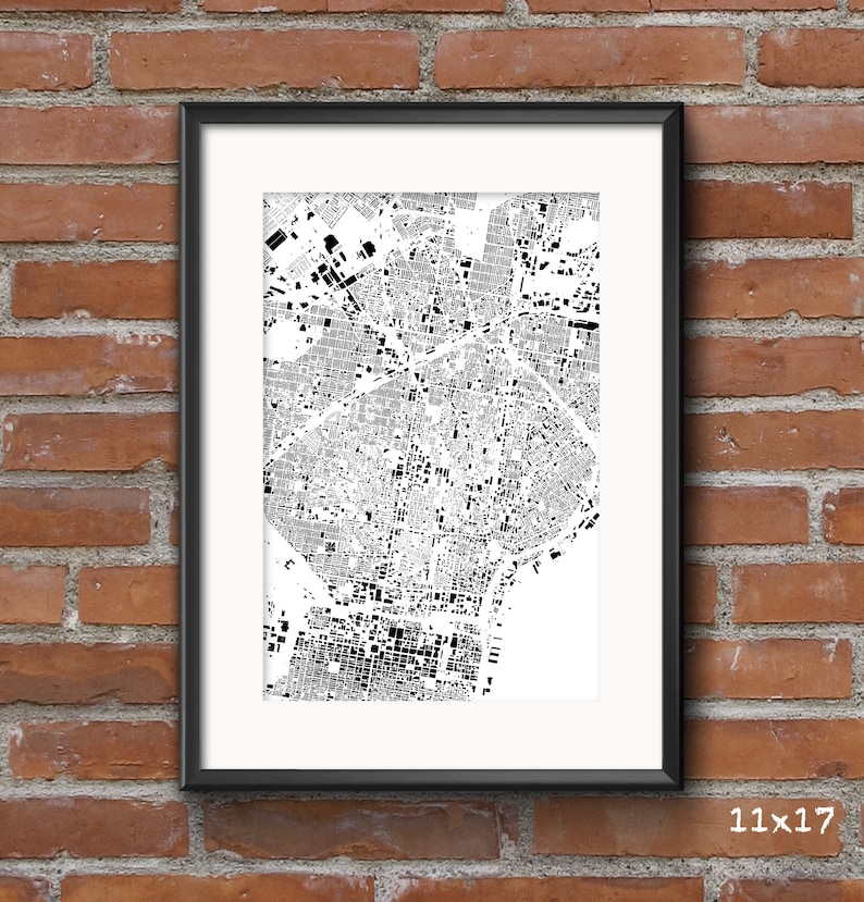 Philadelphia Buildings Map Art Print // Philadelphia Poster - Etsy