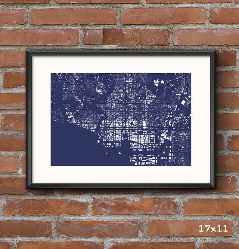 Washington DC Buildings Map Art Print // Washington Map - Etsy