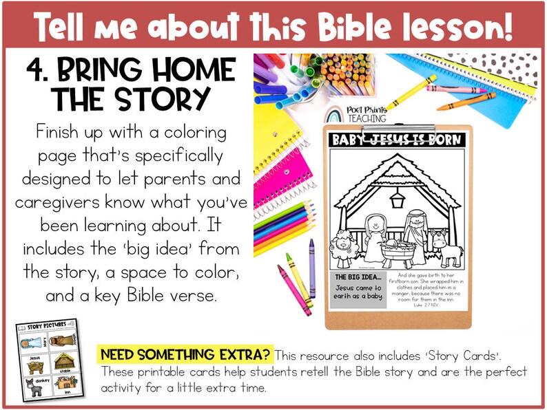 Baby Jesus is Born, Christmas Bible Lesson for Preschool, Printable ...