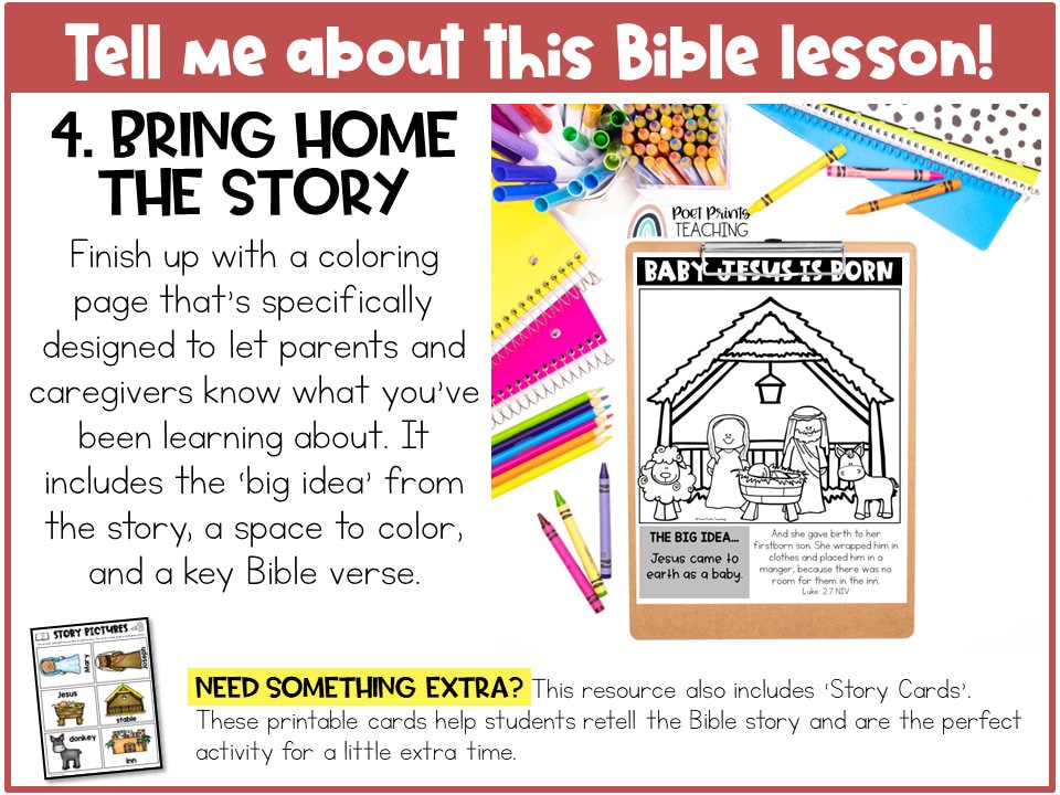 Baby Jesus is Born, Christmas Bible Lesson for Preschool, Printable ...