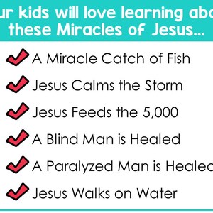 The Miracles of Jesus, Bible Lessons for Kids, 1st, 2nd, 3rd Grades ...