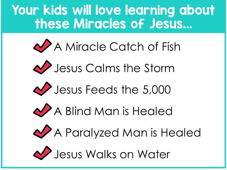 The Miracles of Jesus, Bible Lessons for Kids, 1st, 2nd, 3rd Grades ...