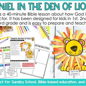Daniel in the Lion's Den, Old Testament Bible Lesson, Printable Bible ...