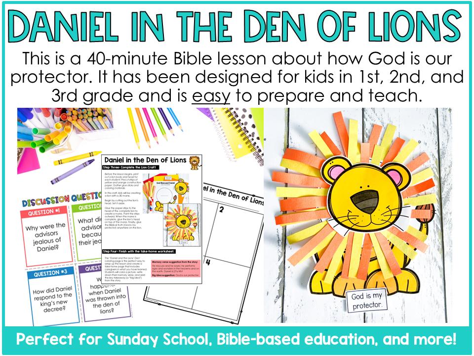 Daniel in the Lion's Den, Old Testament Bible Lesson, Printable Bible ...