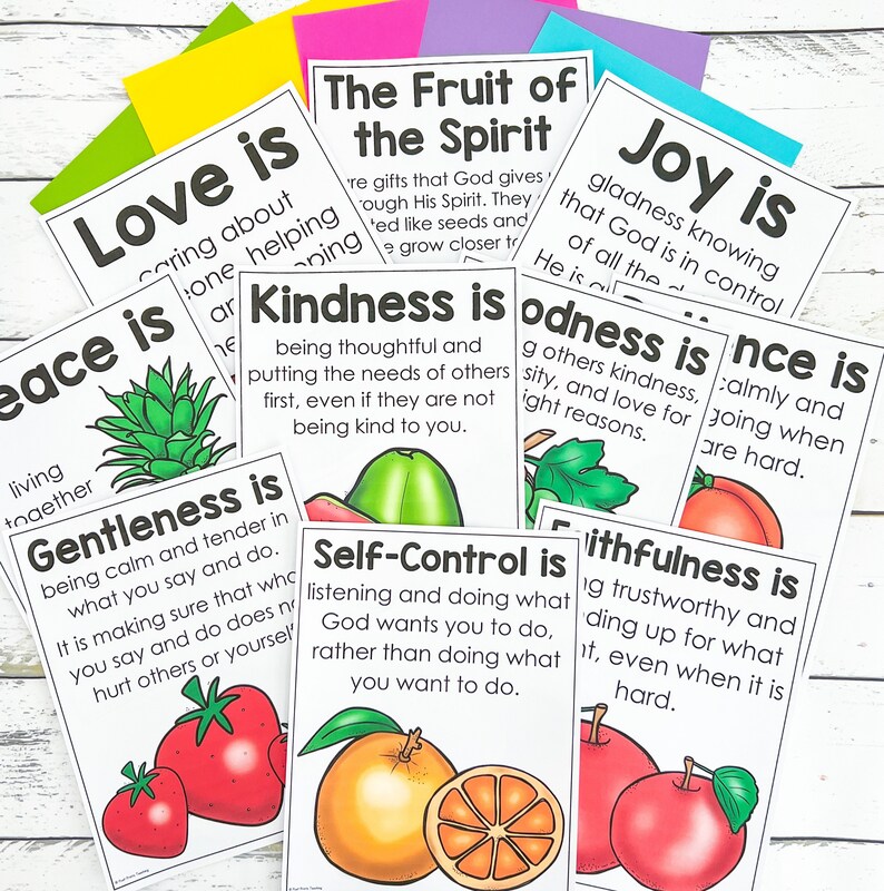 Fruit of the Spirit Bible Lesson for Kids, 9 Printable Bible Crafts and ...