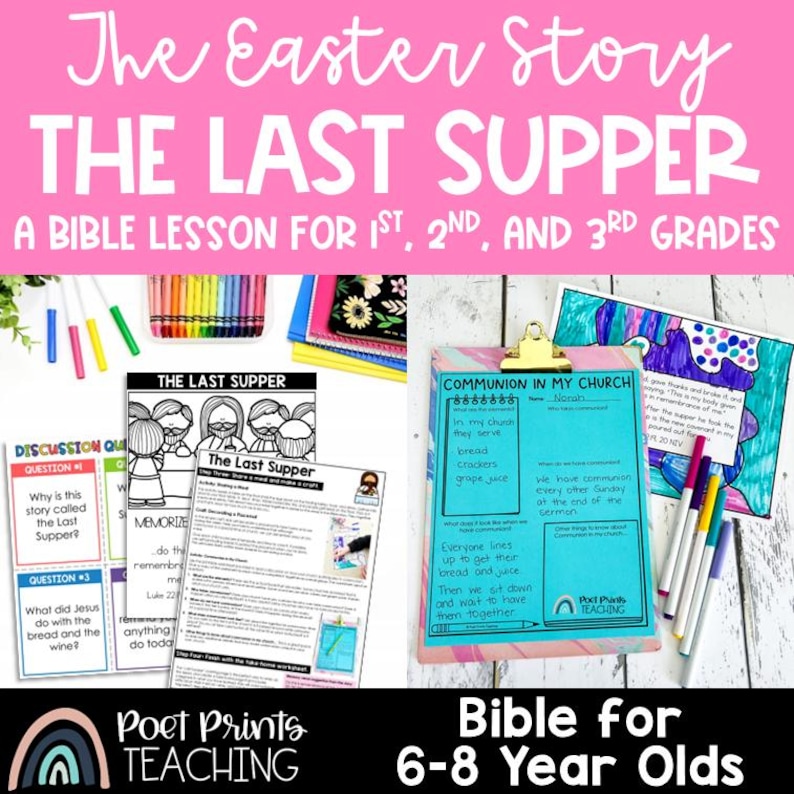 The Last Supper Easter Bible Lesson, Communion Activity and Printable ...