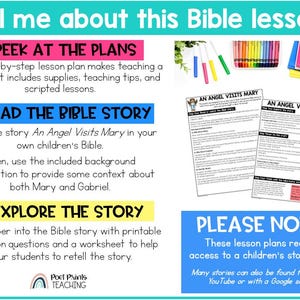An Angel Visits Mary Christmas Bible Lesson for Kids, Printable Craft ...