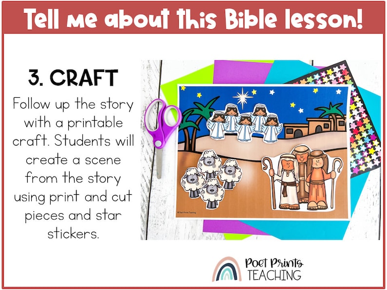 The Shepherds and Angels Preschool Bible Lesson, Printable Craft and ...
