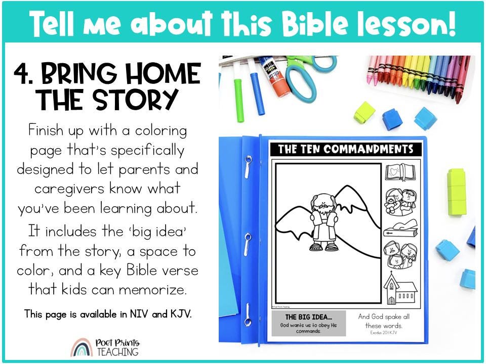 The Ten Commandments Preschool Bible Lesson, Printable Activities for ...