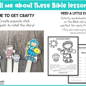 David and Goliath Printable Bible Lesson for Kids, Sunday School ...