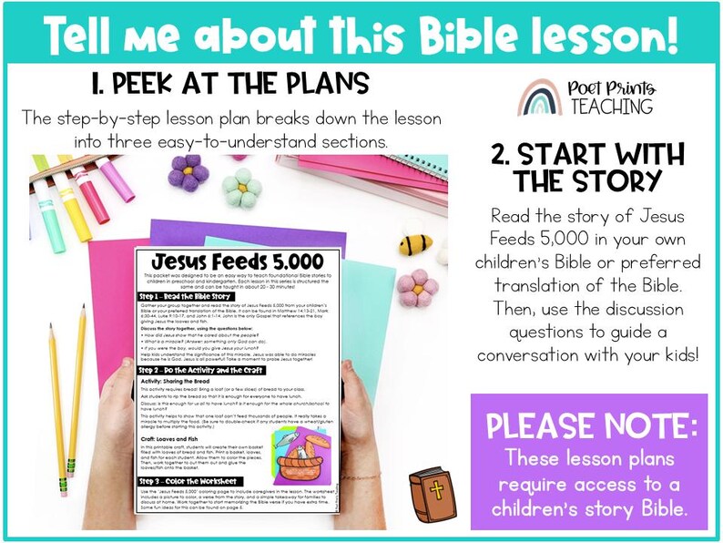 Jesus Feeds the 5,000 Printable Bible Craft and Lesson About Miracles ...