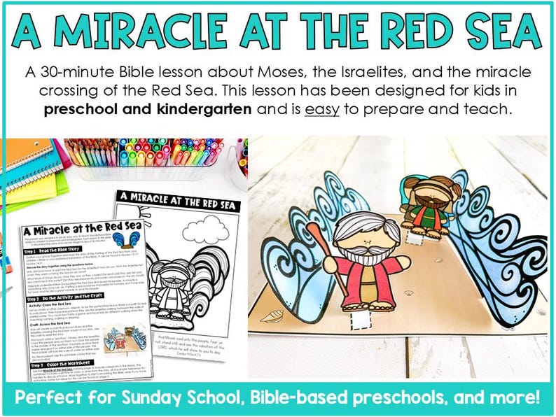Parting the Red Sea Preschool Bible Lesson, Printable Activities for ...