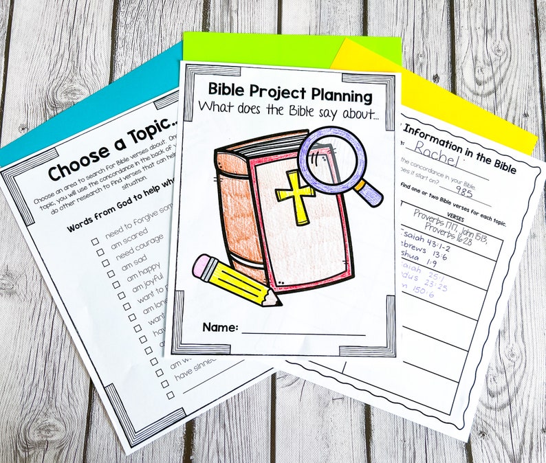 Printable Bible Project, Topics in the Bible, Sunday School Lessons ...