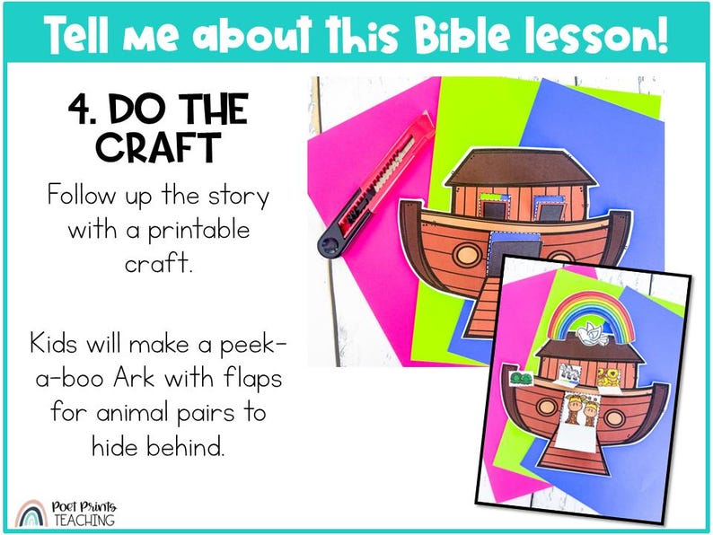 Noah's Ark, the Great Flood Printable Bible Lesson for Bigger Kids in ...