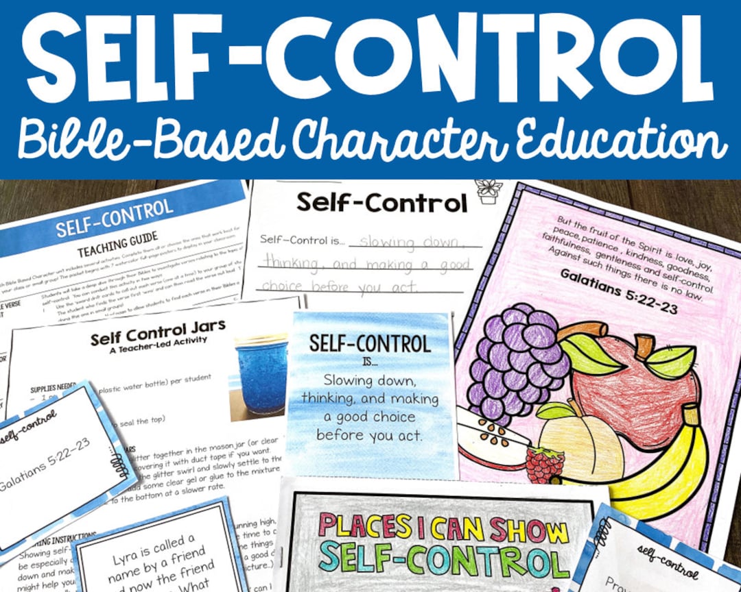 Self-control Bible Lessons for Kids, Printable Character Education ...