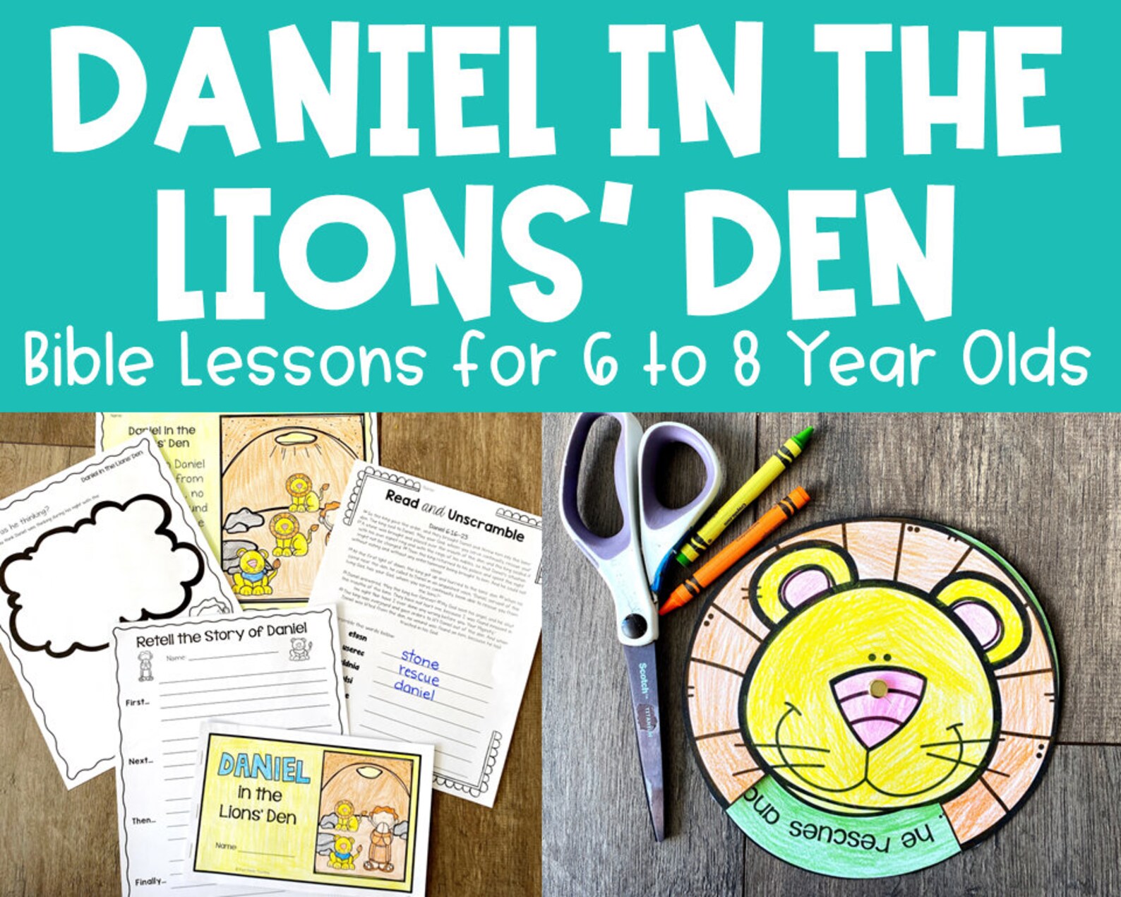Daniel in the Lions Den Printable Bible Lesson for Kids, Sunday School ...