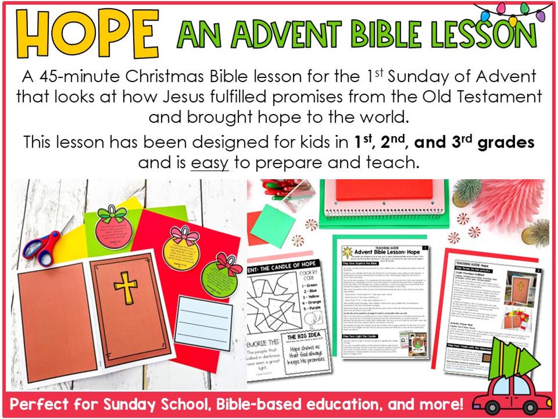Hope: an Advent Bible Lesson for Kids, Printable Christmas Craft (PDF ...