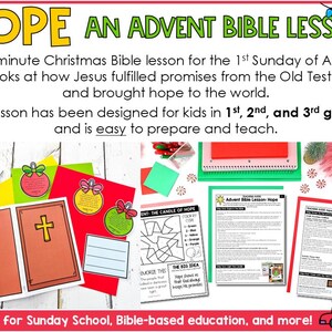 Hope: an Advent Bible Lesson for Kids, Printable Christmas Craft (PDF ...
