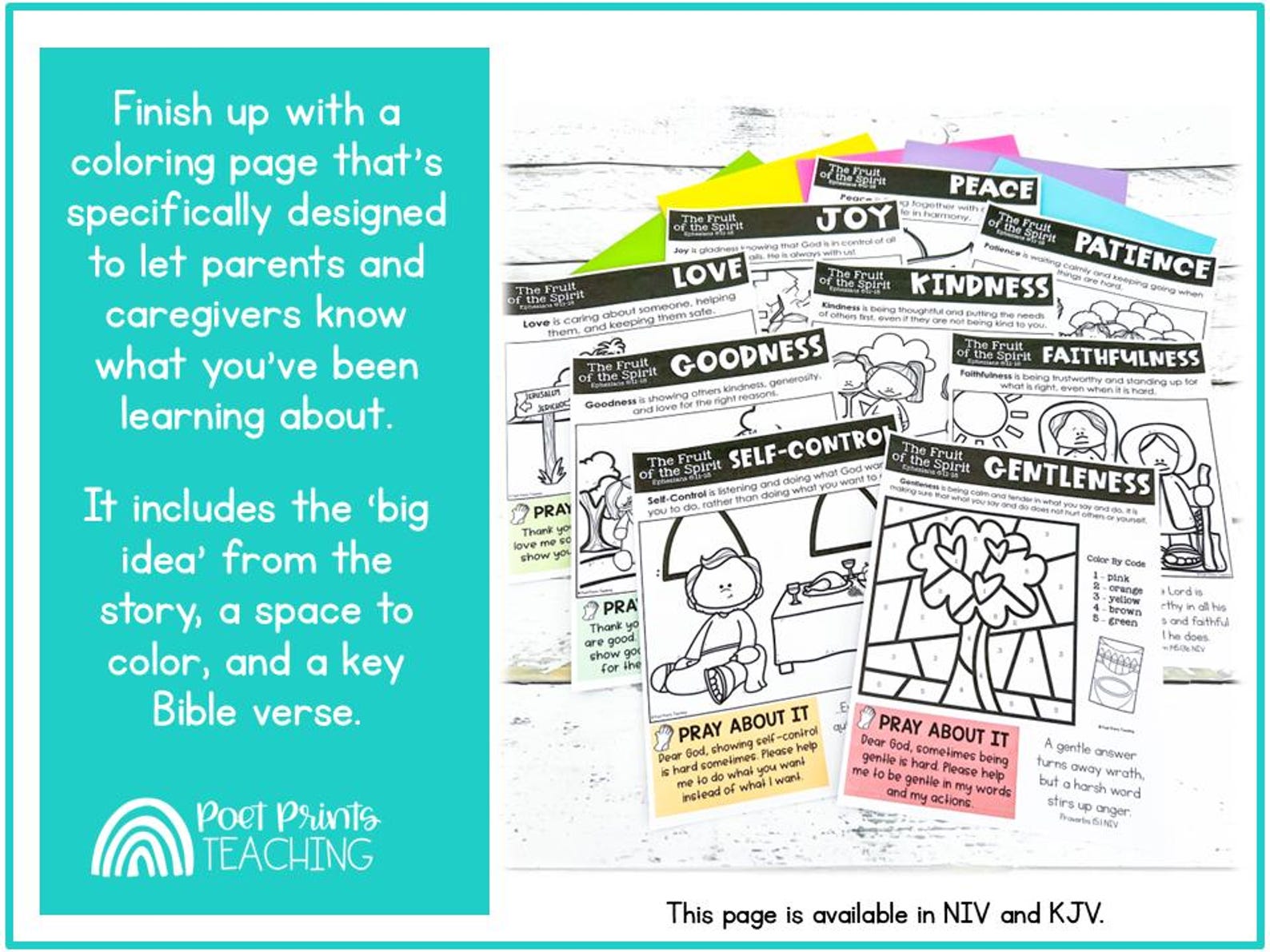Fruit of the Spirit Bible Lesson for Kids, 9 Printable Bible Crafts and ...