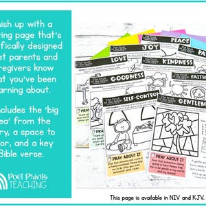 Fruit of the Spirit Bible Lesson for Kids, 9 Printable Bible Crafts and ...