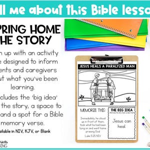 Jesus Heals a Paralyzed Man, Miracles in the New Testament, Printable ...