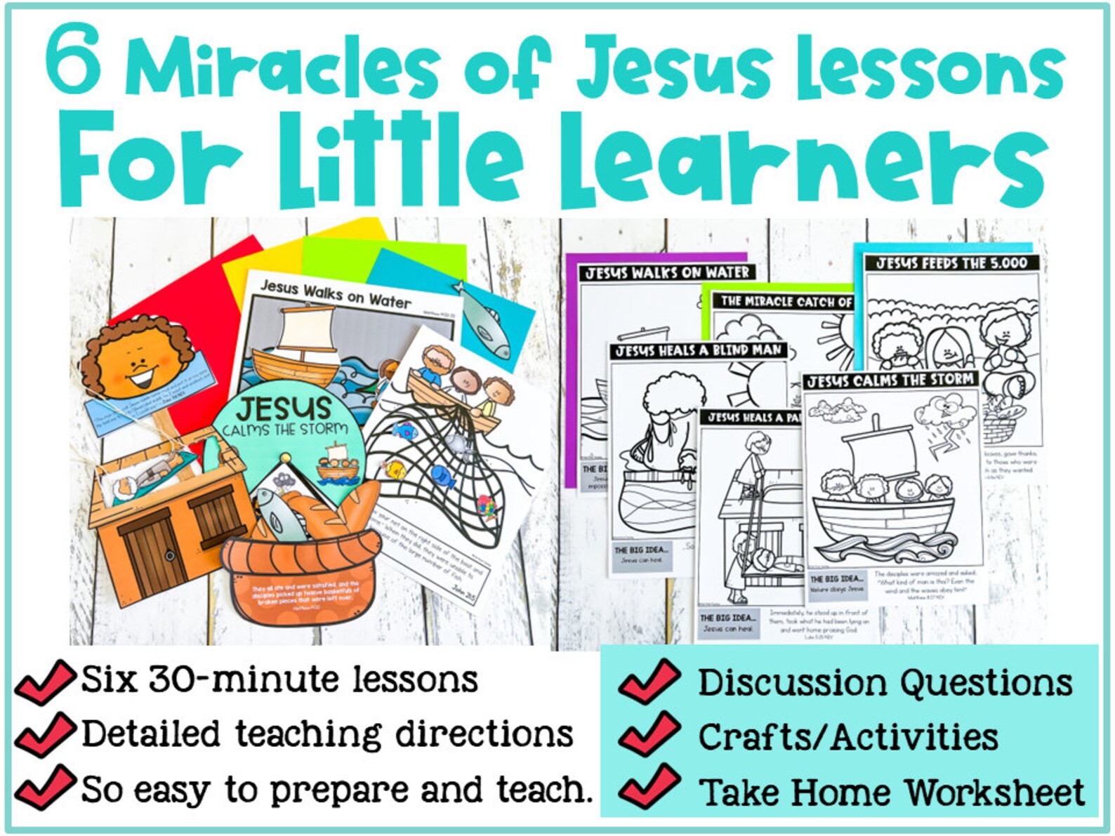 Miracles of Jesus, 6 Preschool and Kindergarten Bible Lessons for ...
