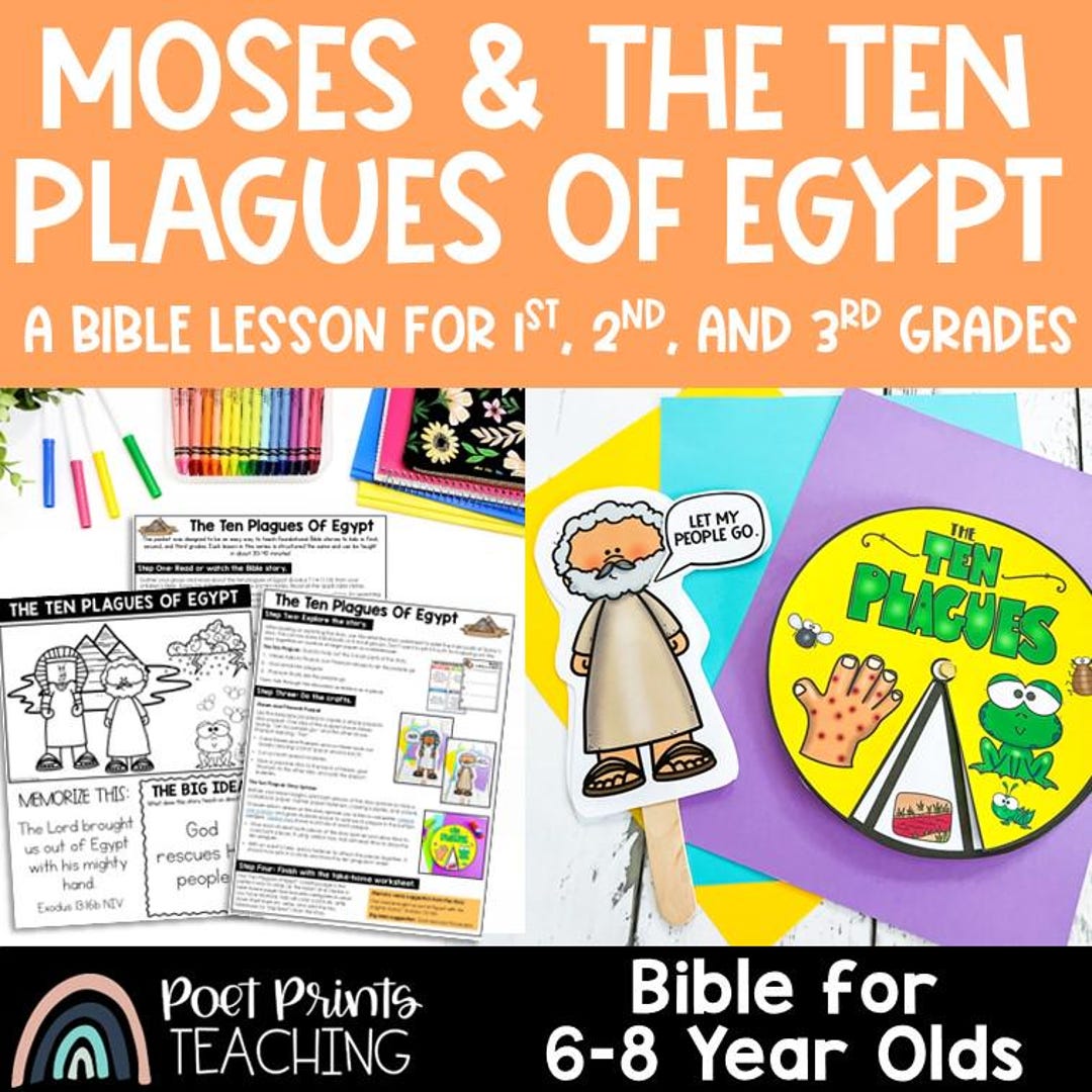 The Ten Plagues of Egypt Bible Lesson for Kids, Printable Craft and ...