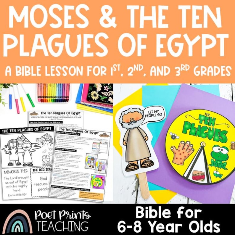 The Ten Plagues of Egypt Bible Lesson for Kids, Printable Craft and ...