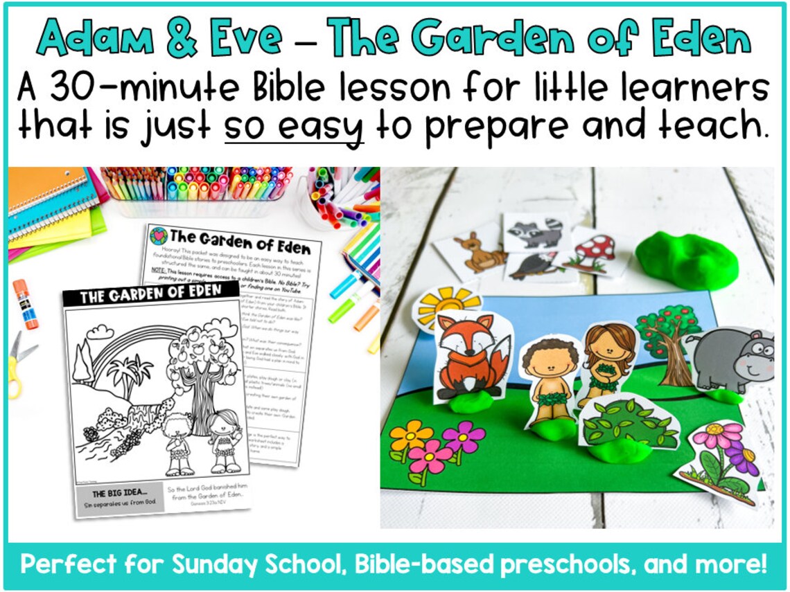 Adam and Eve Preschool Bible Craft and Lesson, Garden of Eden ...