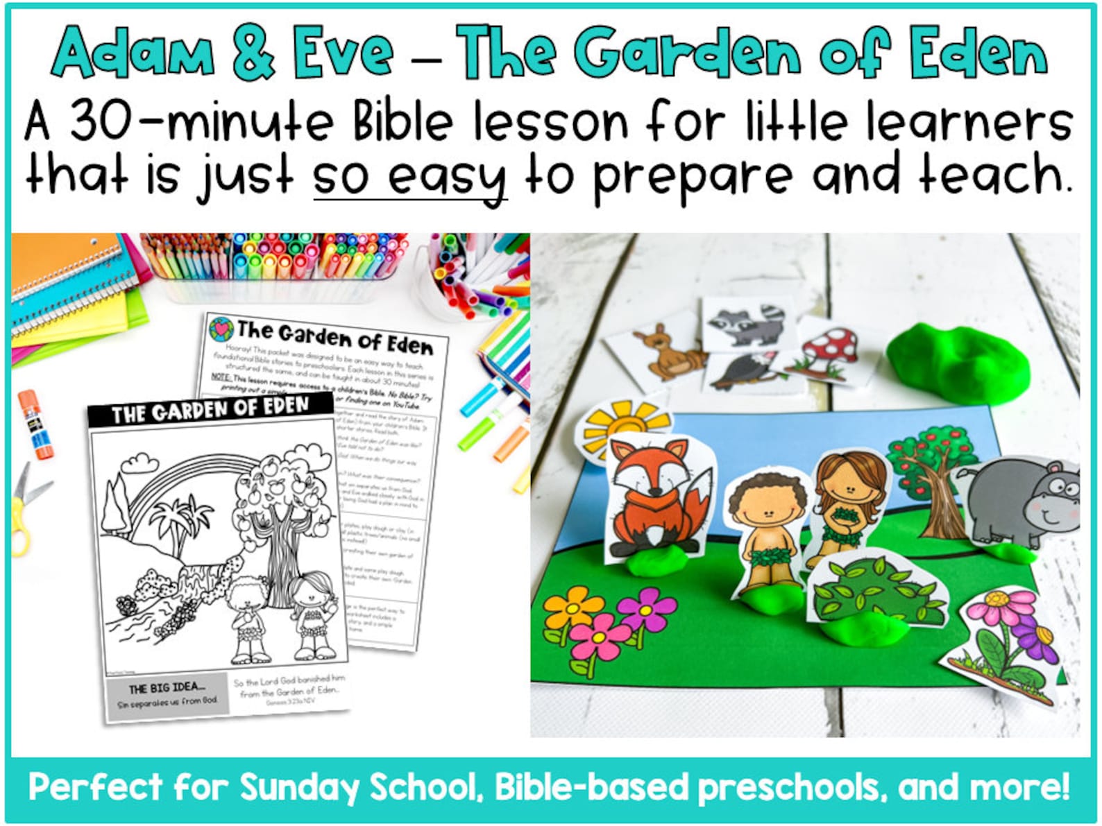 Adam and Eve Preschool Bible Craft and Lesson, Garden of Eden ...