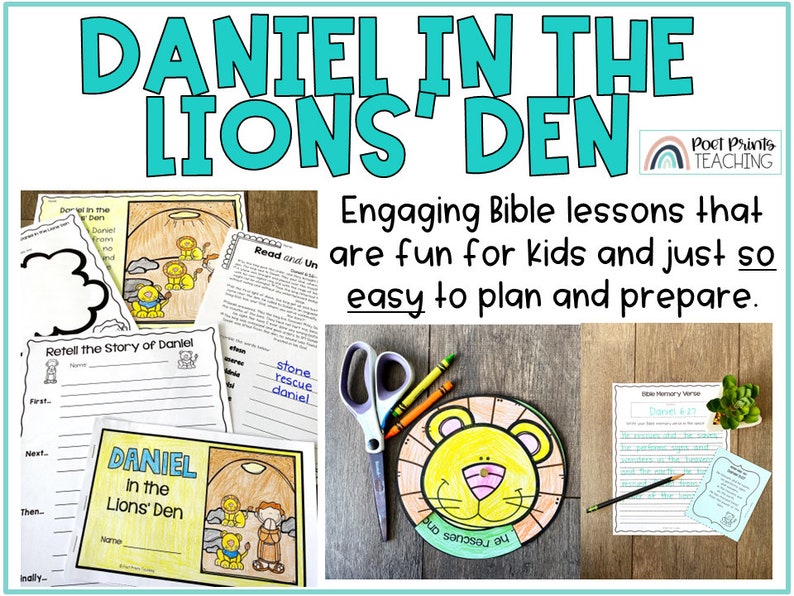 Daniel in the Lions Den Printable Bible Lesson for Kids, Sunday School ...