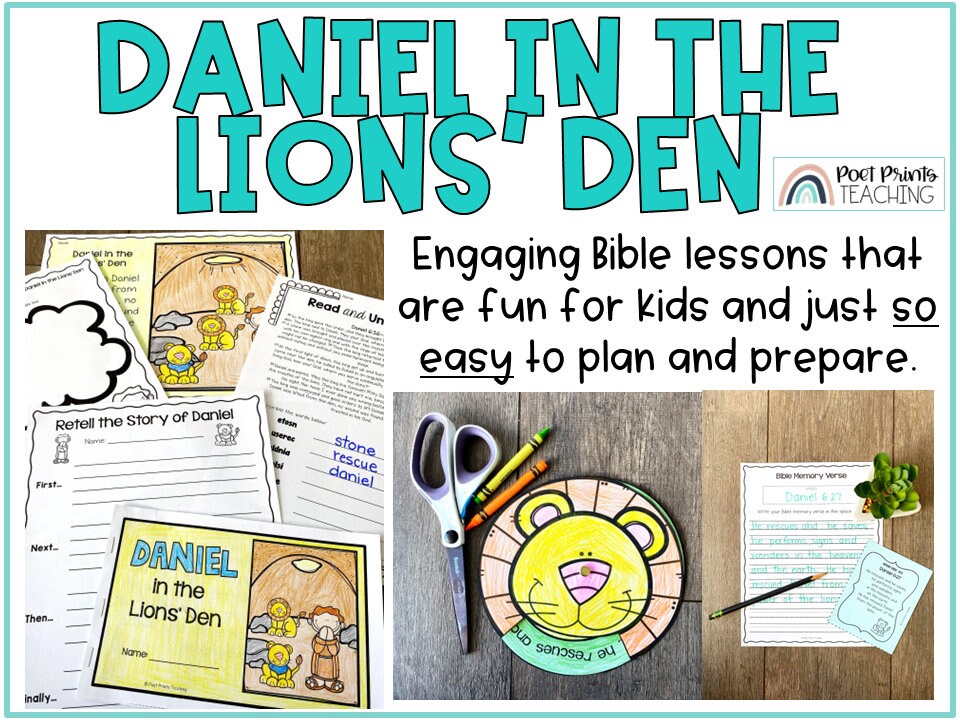 Daniel in the Lions Den Printable Bible Lesson for Kids, Sunday School ...