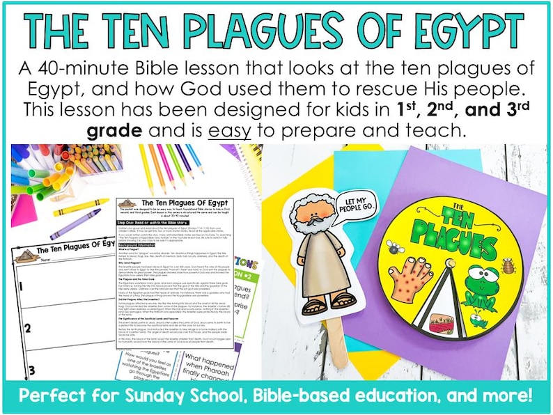 The Ten Plagues of Egypt Bible Lesson for Kids, Printable Craft and ...